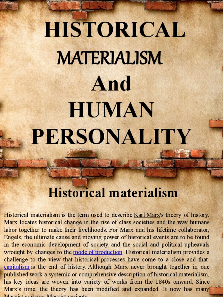 Historical Materialism and Human Personality17 | PDF | Karl Marx ...