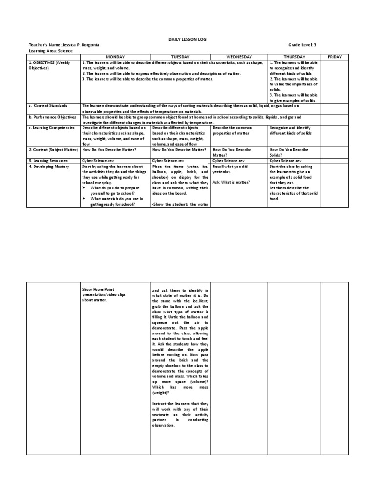 Science 3 DLL | PDF | Learning | Educational Assessment