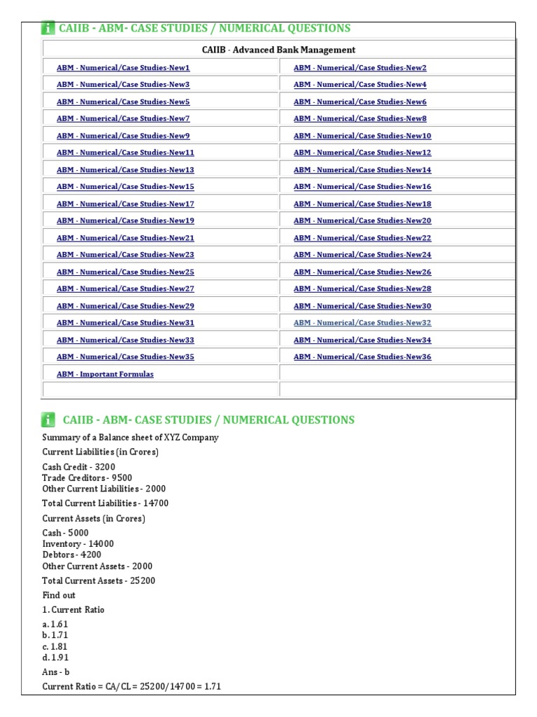 CAIIB - ABM - CASE Study | PDF | Revenue | Bonds (Finance)