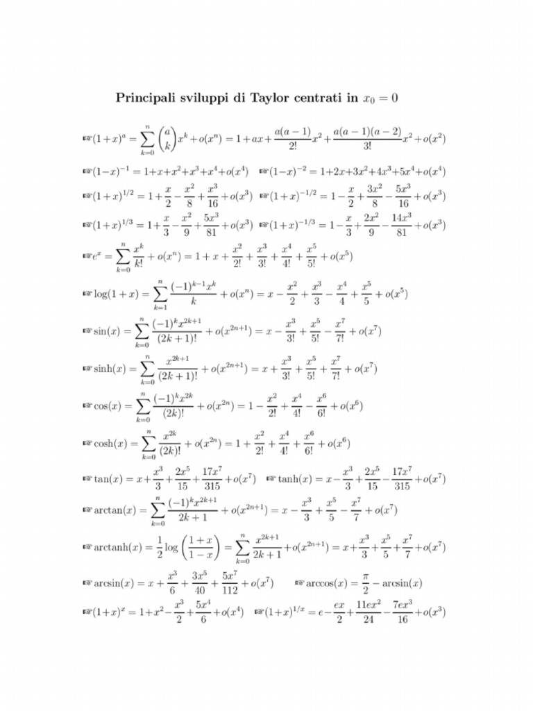 Sviluppi Taylor - Ricerca Google | PDF