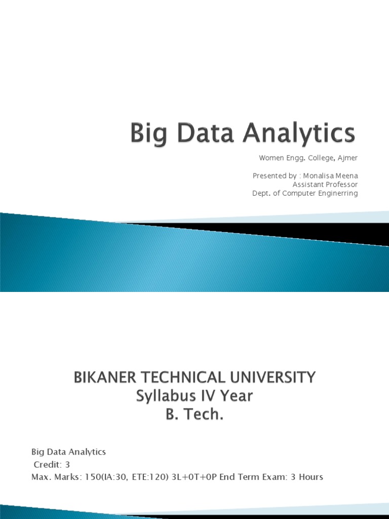 6 H Data With Hive Big Data Analytics B.tech. Final Year | PDF | Apache Hadoop | Software ...
