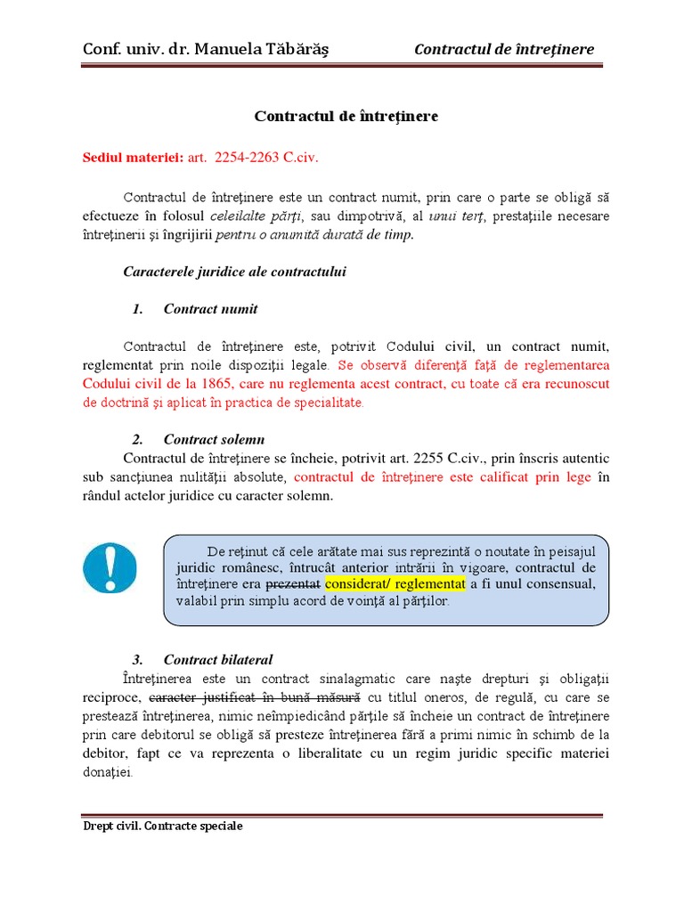 Contractul de Intretinere | PDF