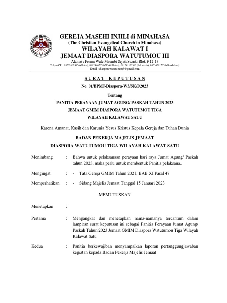 Surat Keputusan Tahun 2023 | PDF
