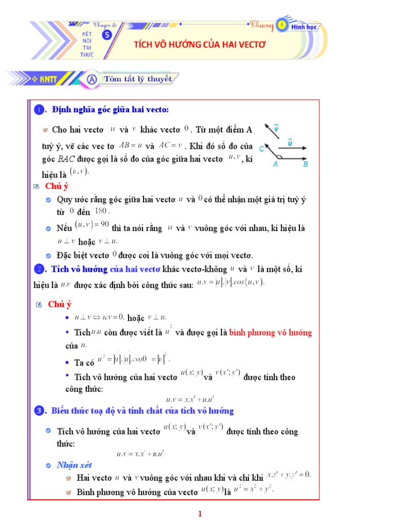 DS 10-C4-B5-Tich Vo Huong Cua Hai Vecto-Alg-Kntt | PDF