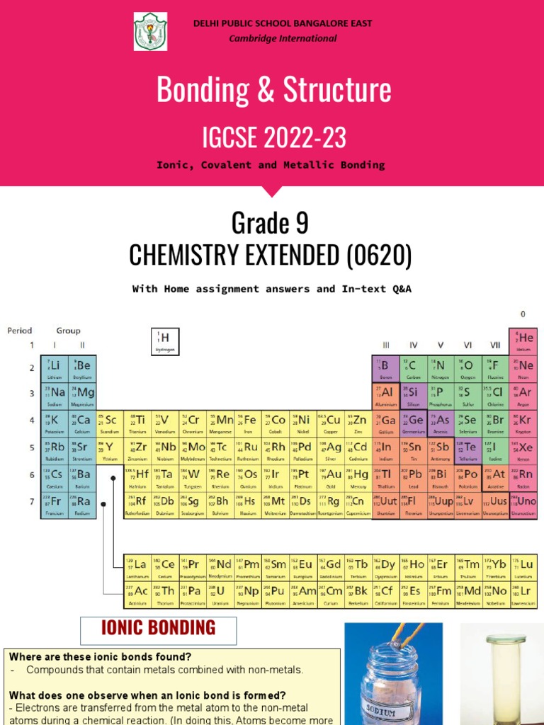 9 Grade (2022) - Bonding and Structure | PDF | Ionic Bonding | Chemical ...