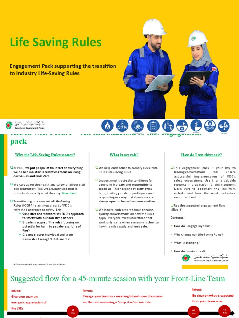 Life Saving Rules Engagement Final Pack June - 2022 | PDF | Pipe (Fluid ...