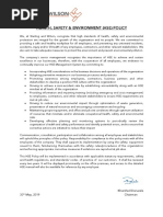 Sample HSE Policy | PDF | Safety | Occupational Safety And Health
