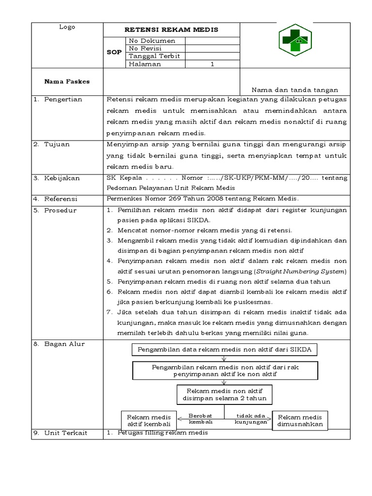 Sop Penyusutan Rekam Medis Fix | PDF