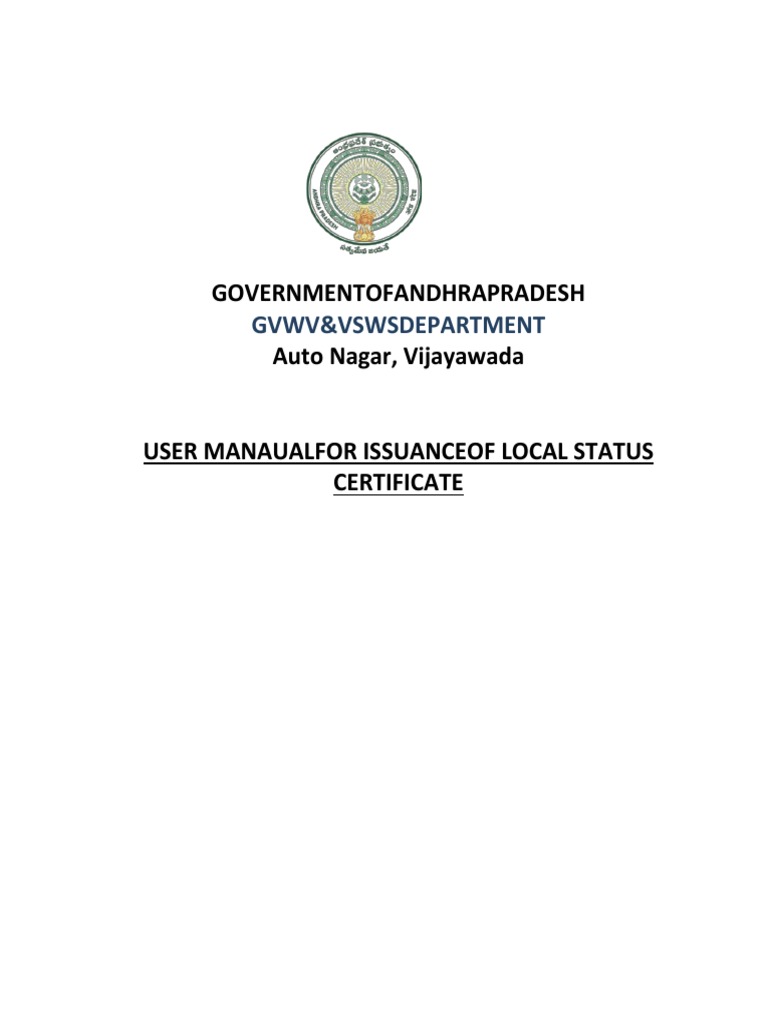 Local Status Certitifcate | PDF | Login | Identity Document