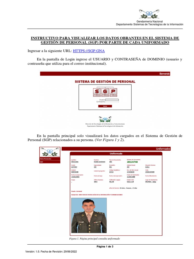Instructivo Ingreso SGP | PDF