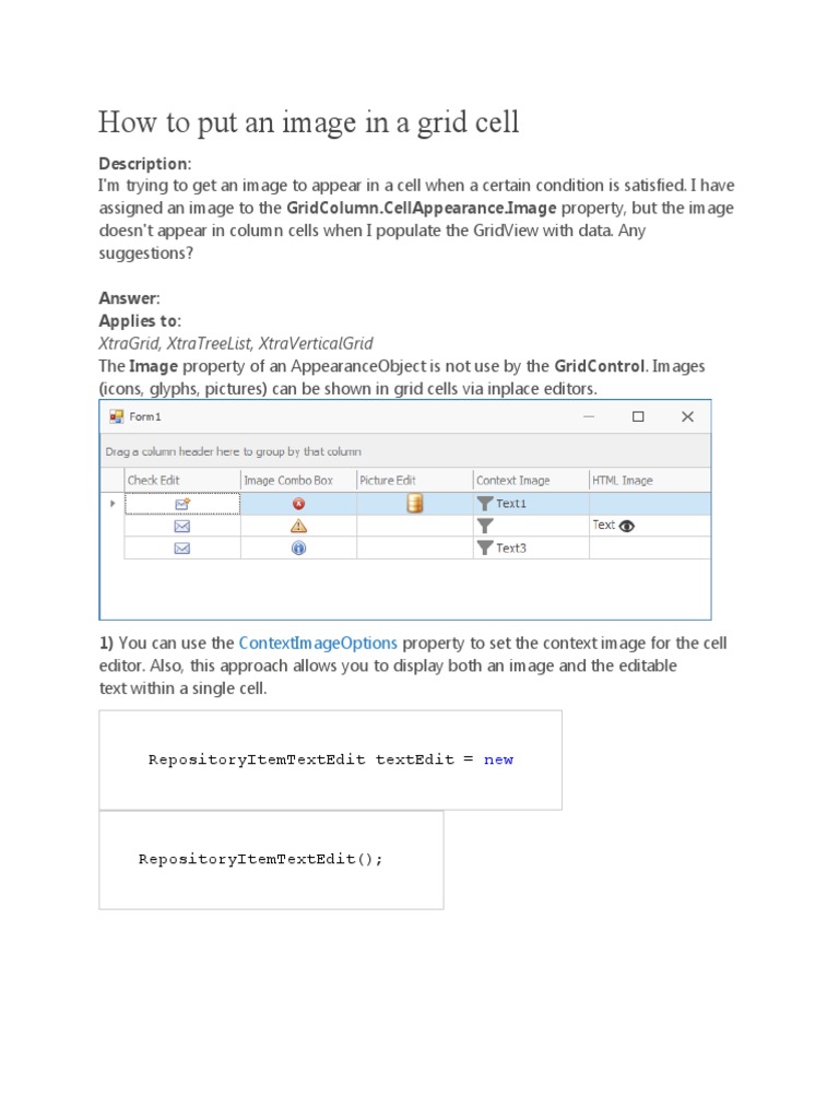 How To Put An Image in A Grid Cell | PDF | Computer Programming ...
