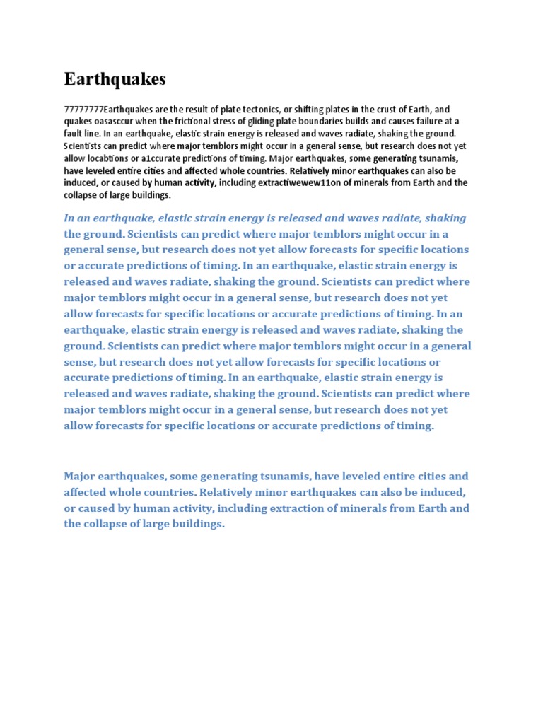 Understanding Earthquakes | PDF