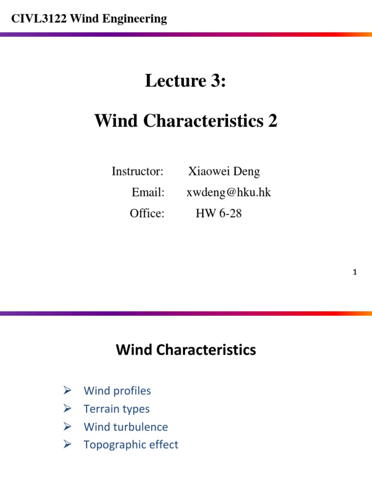 Lecture 3 Wind Characteristics2 1 1 PDF | PDF | Boundary Layer | Wound