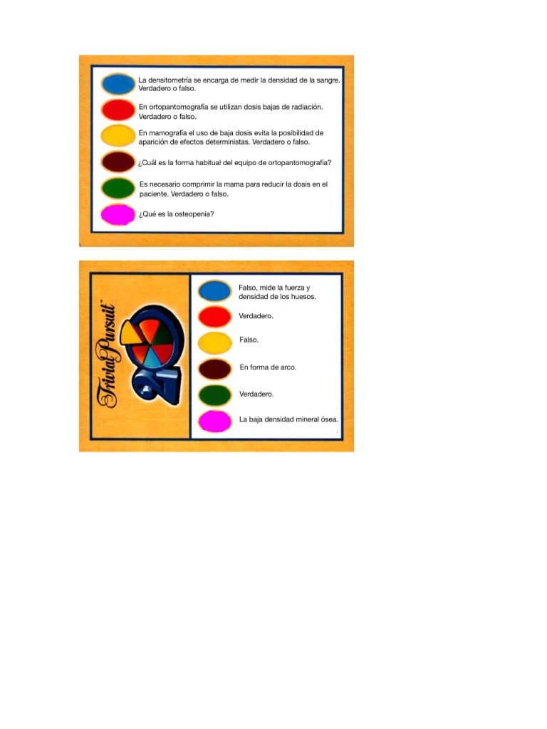 Tarjeta Trivial 6 | PDF