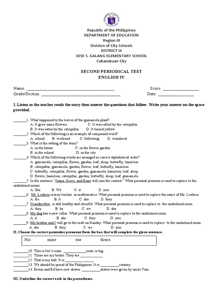 PT - English 4 - Q2 | PDF | English Language | Morphology