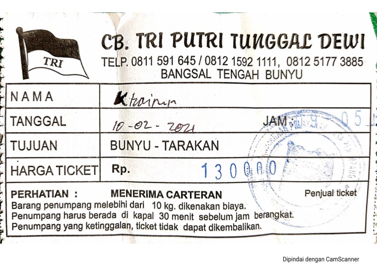 Tiket Speed Pulang | PDF