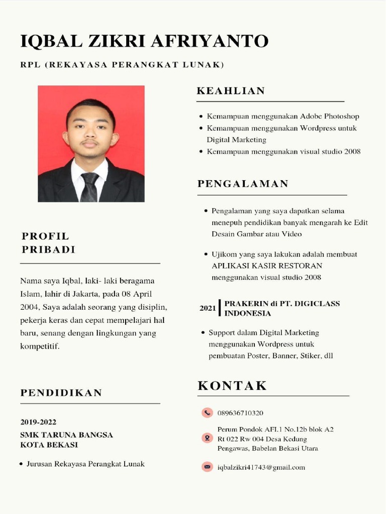 CV Iqbal Sjdjddskij | PDF