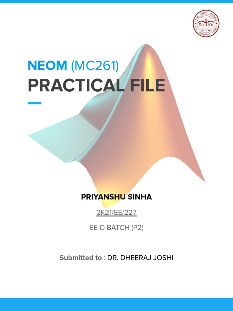 MATLAB Practical File (Codes) by Priyanshu Sinha | PDF | Maxima And ...