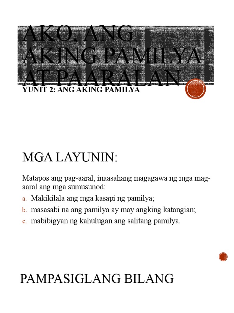 Ako, Ang Aking Pamilya at Paaralan | PDF