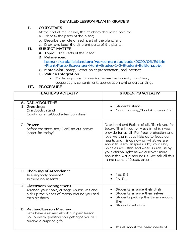 Detailed Lesson Plan in Grade 3 - Science | PDF