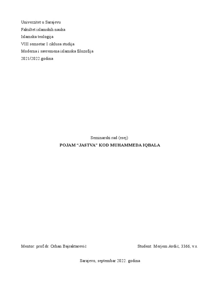 Filozofija Esej | PDF