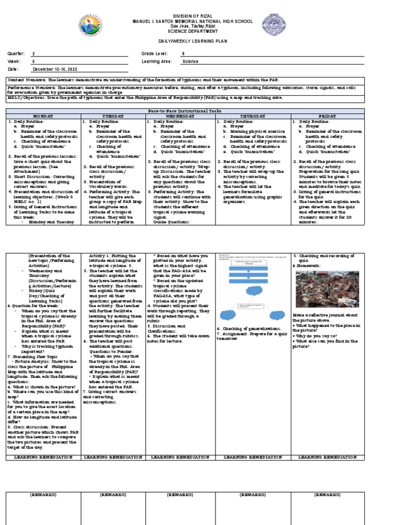 Weekly Learning Plan Template | PDF | Foreign Language Studies ...