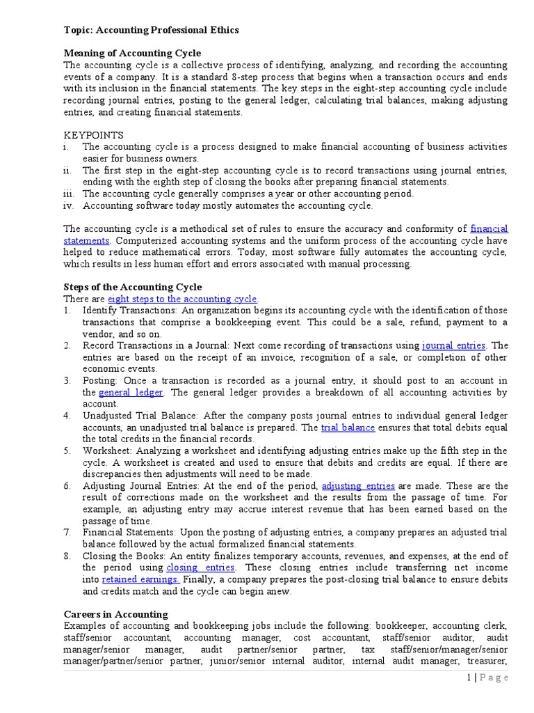 Accounting Professional Ethics | PDF | Bookkeeping | Accounting
