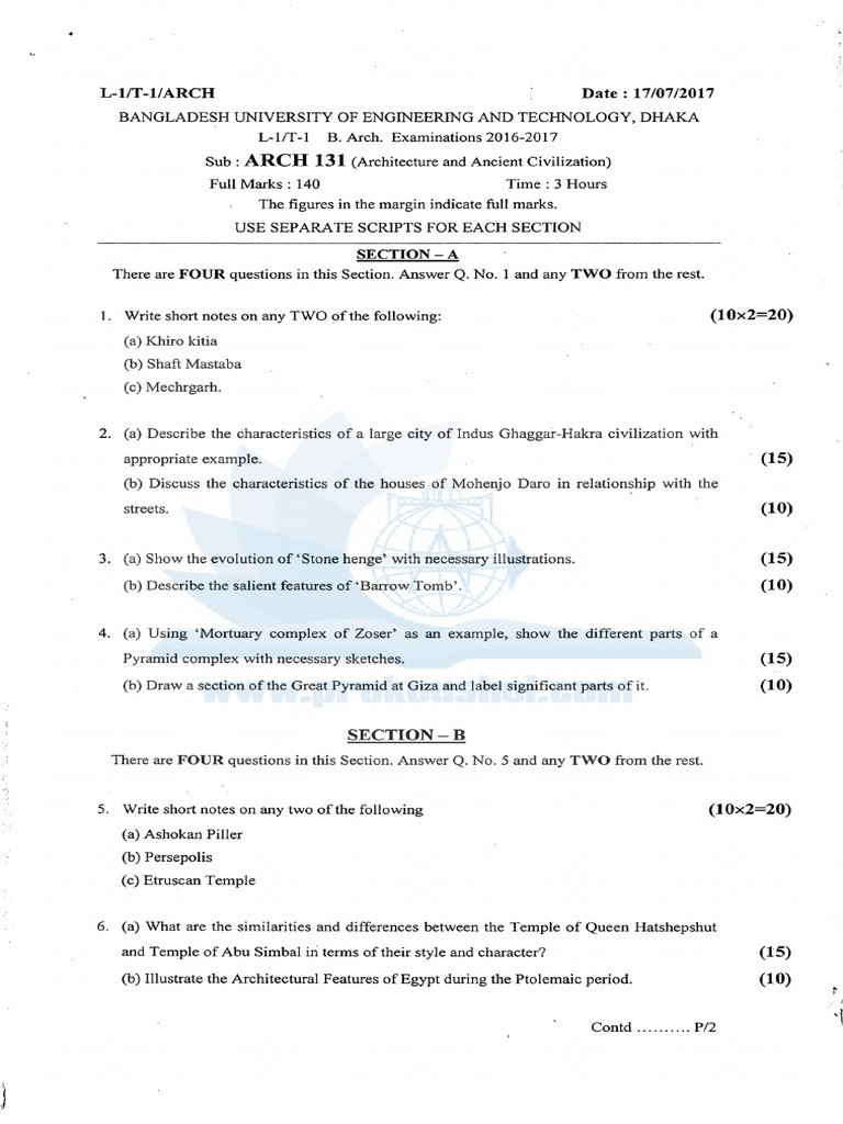 Arch 11 Arch 131 2016-17 | PDF