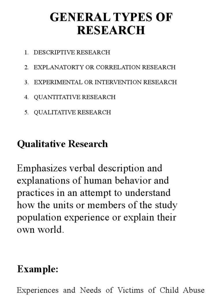 General Types of Research | PDF | Theory | Qualitative Research