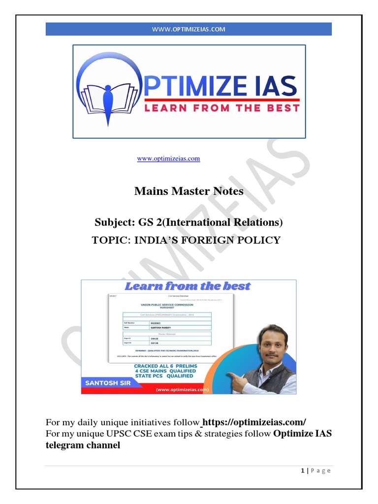 Evolution of India's Foreign Policy | PDF | Government | International ...