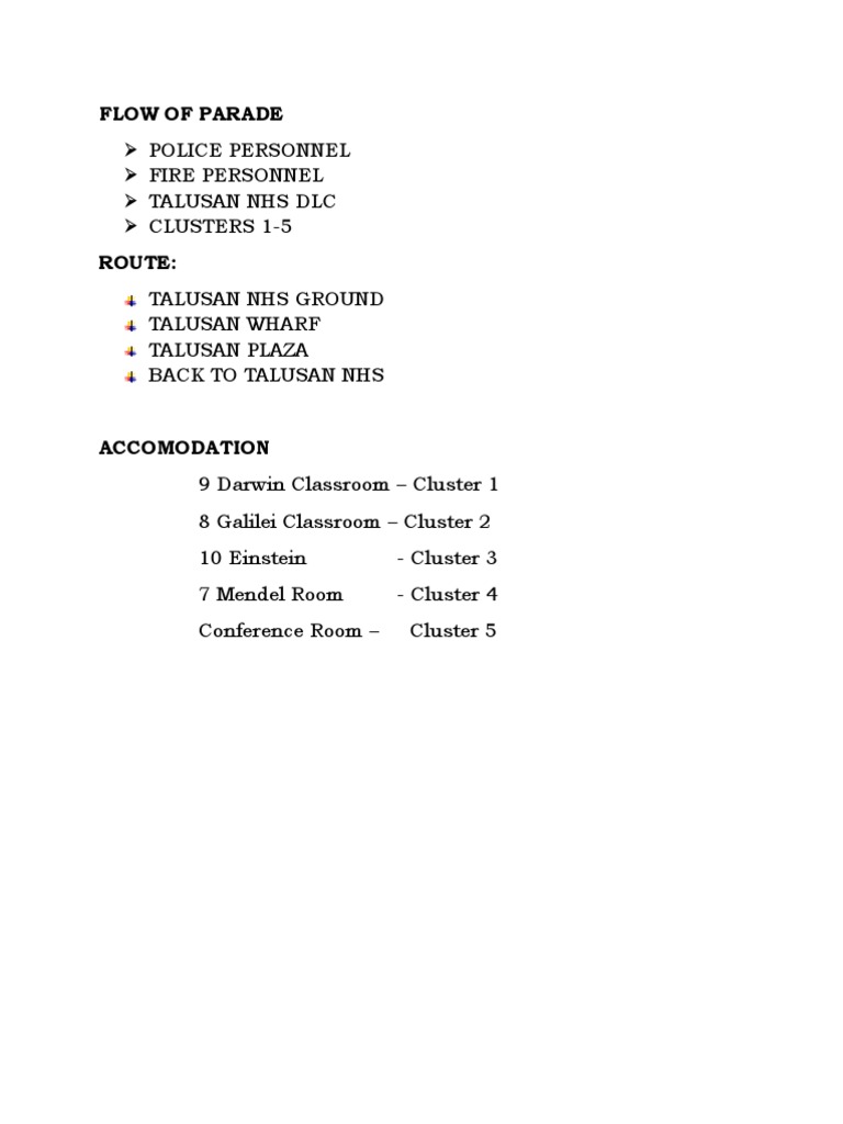 Flow of Parade | PDF