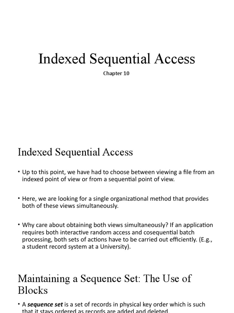 Indexed Sequential Access | Download Free PDF | Database Index | Computer Programming