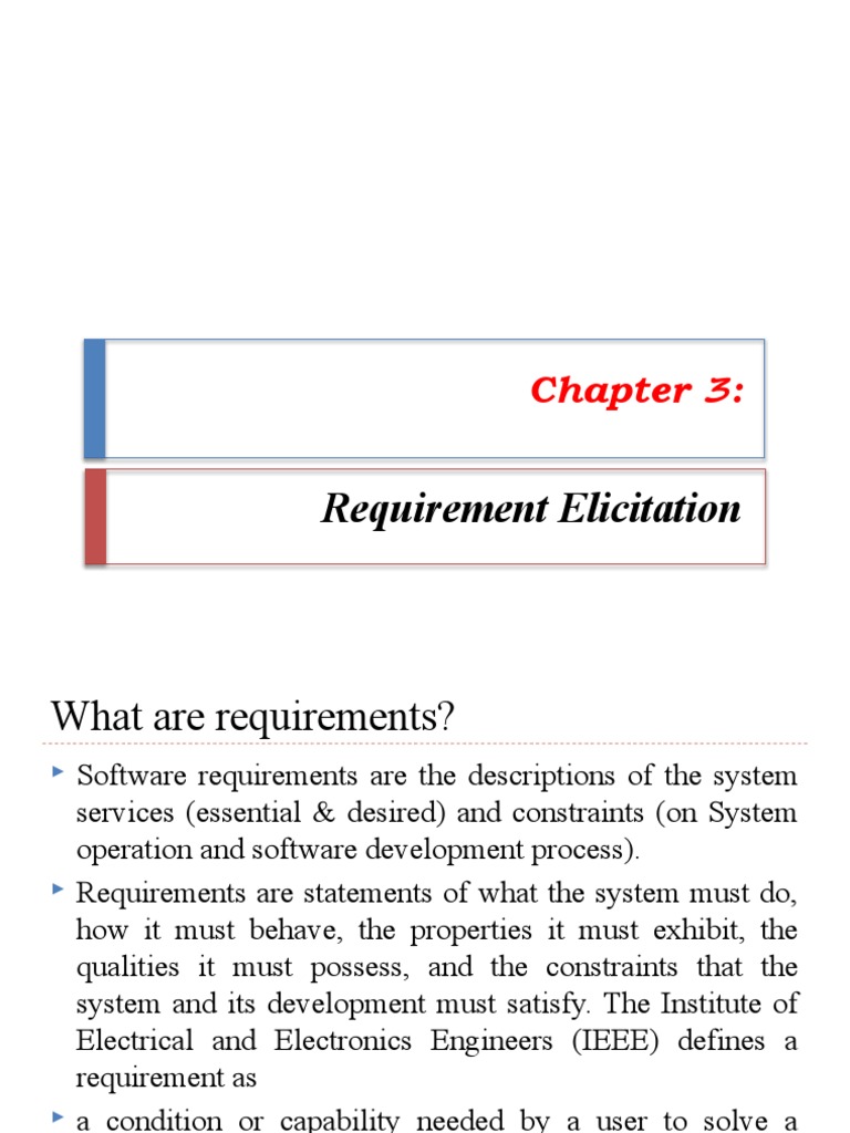 OOSE Chapter 3 Req Elici Present Concise | PDF | Use Case | System