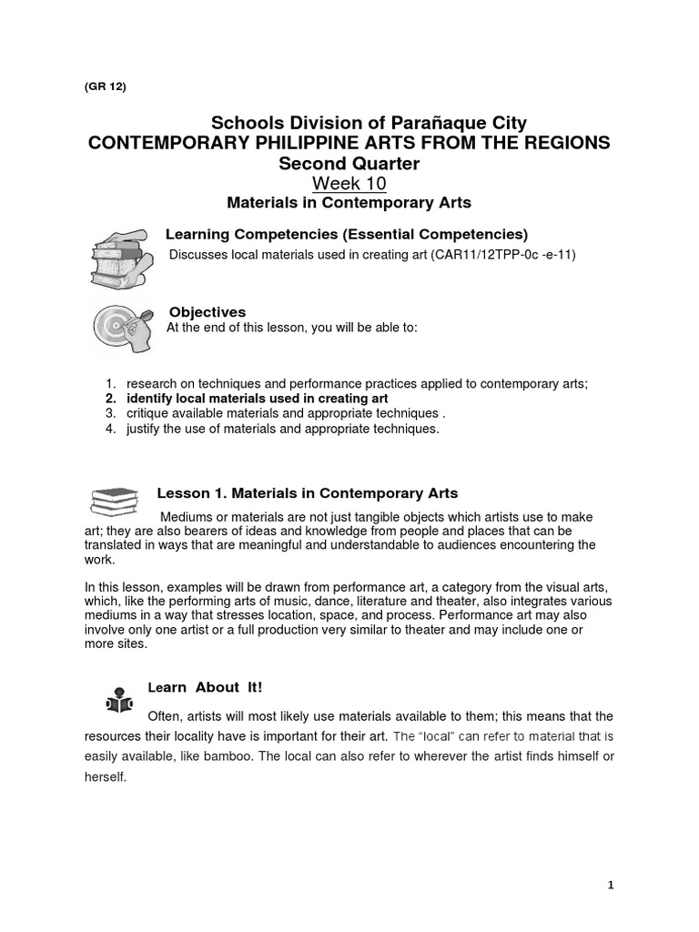 HUMSSCPAR Grade12 Quarter2 Module Week10 | PDF | Dances | Experience