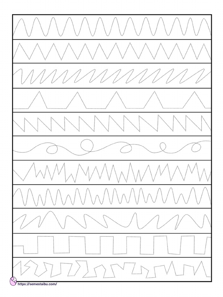 Latihan Motorik Halus - Menebalkan Garis | PDF