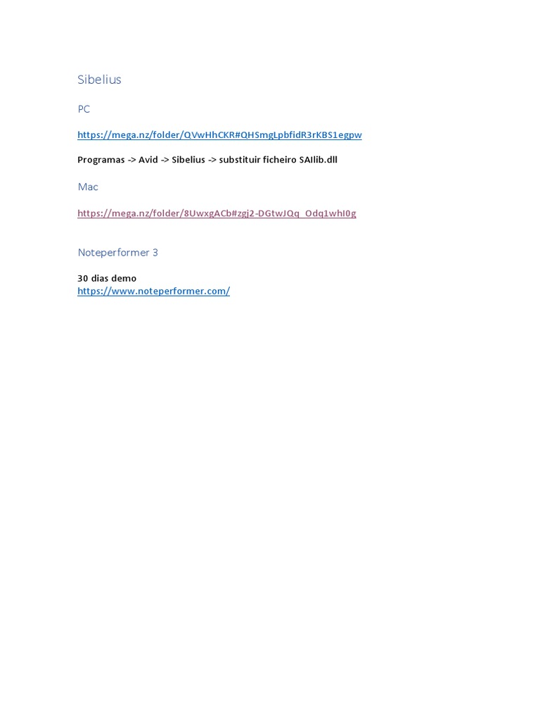 Download Sibelius and Noteperformer for PC and Mac | PDF