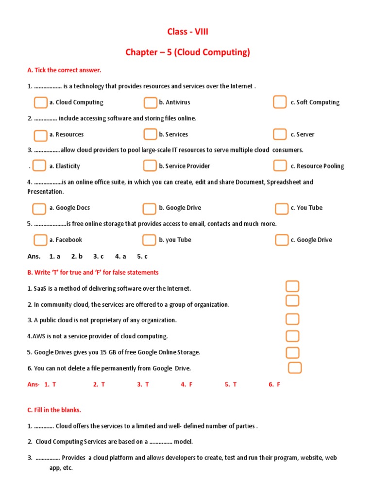 Chapter 5 (Class 8th) | PDF | Cloud Computing | Platform As A Service