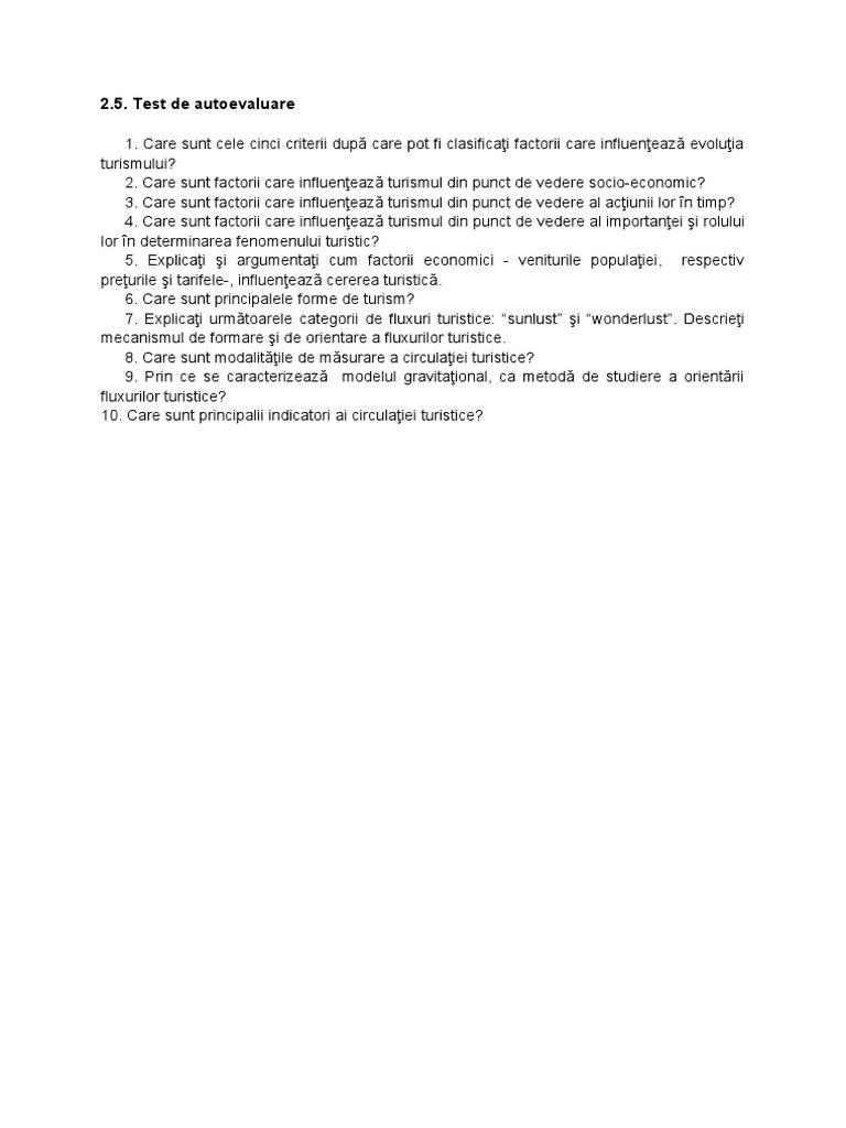 Test de Autoevaluare U2 | PDF