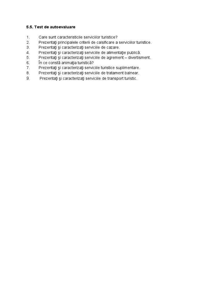 Test de Autoevaluare U5 | PDF
