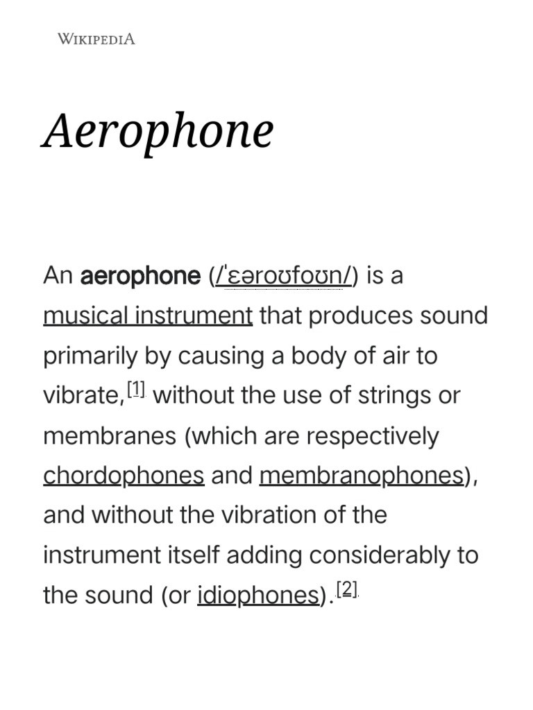 Aerophone - Wikipedia | PDF | Sound | Musical Instruments