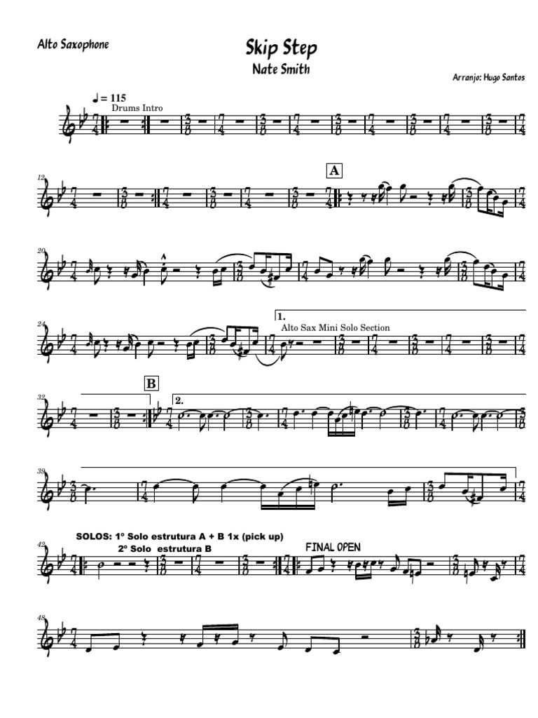 Skip Step Nate Smith-Alto Saxophone | PDF