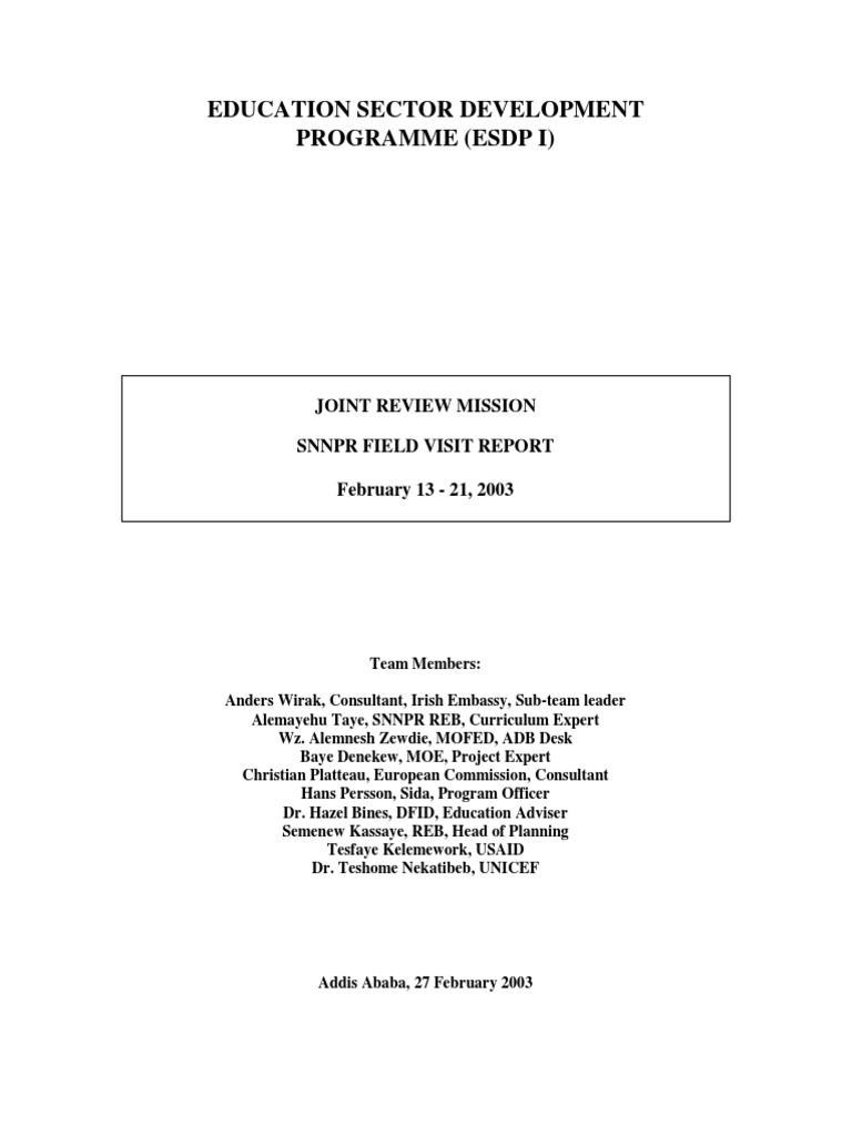 Education Sector Development Programme e | PDF | Teachers | Schools