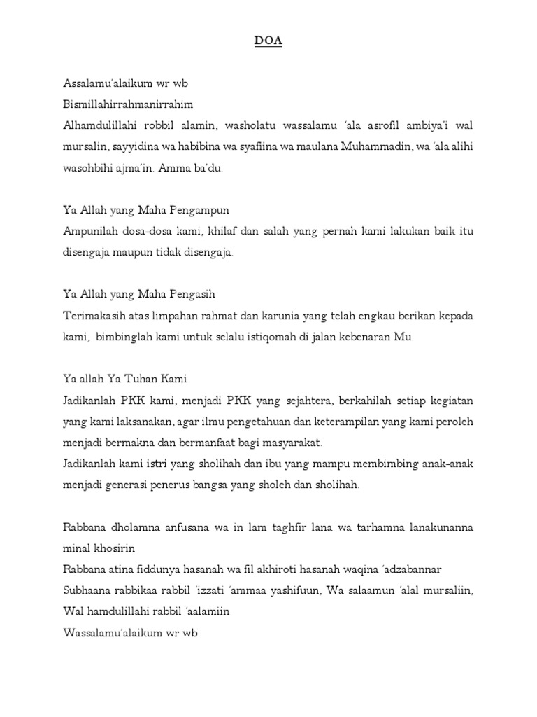Doa PKK | PDF