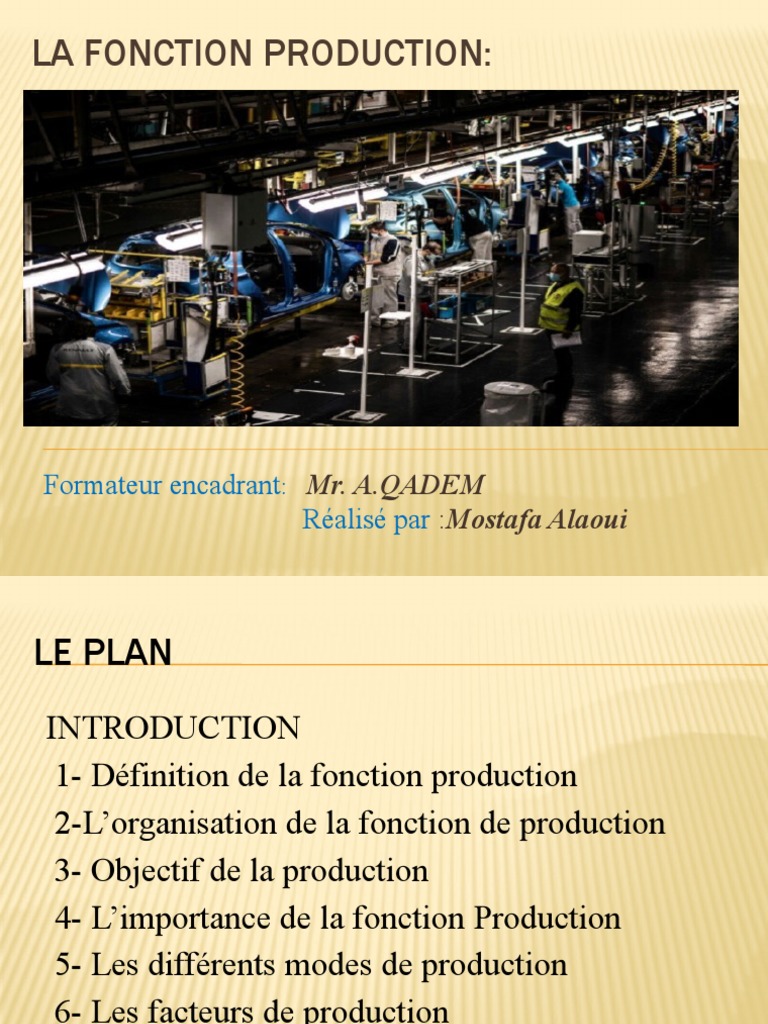 La Fonction Production | PDF | Business | Capital (Économie)