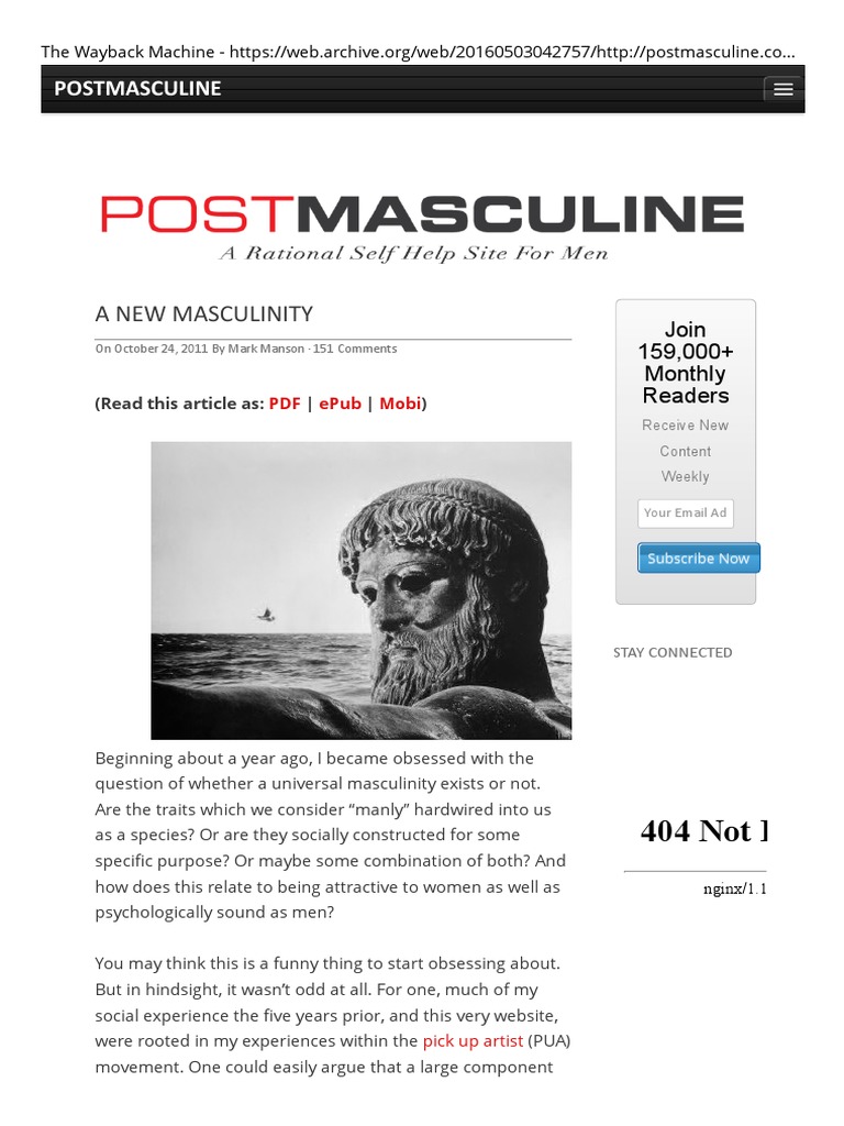 A New Masculinity | PDF | Masculinity | Gender