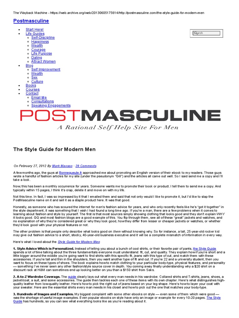 The Style Guide For Modern Men | PDF | Fashion | Jeans