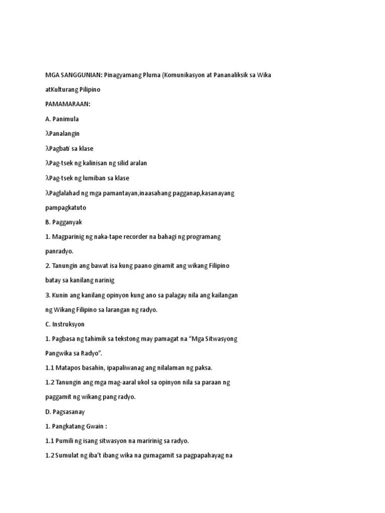 Mga Sanggunian | PDF