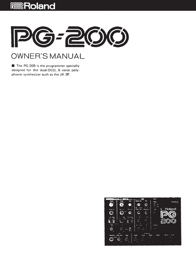 Roland PG 200 Service Manual | PDF