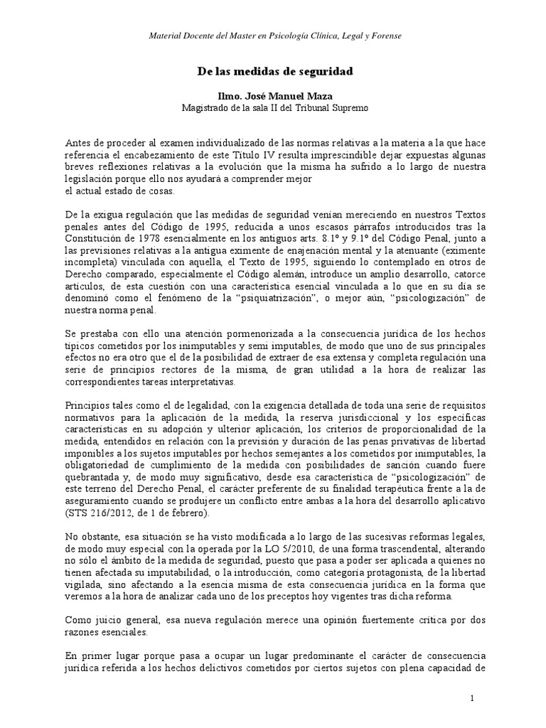 Medidas de Seguridad LECTURA | PDF | Derecho penal | Castigos