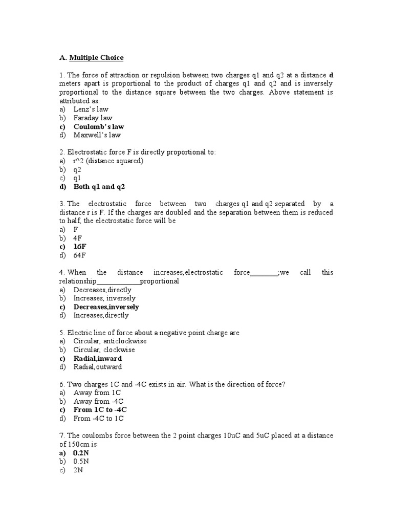 Exam Grade 10 | PDF | Electric Field | Electric Charge